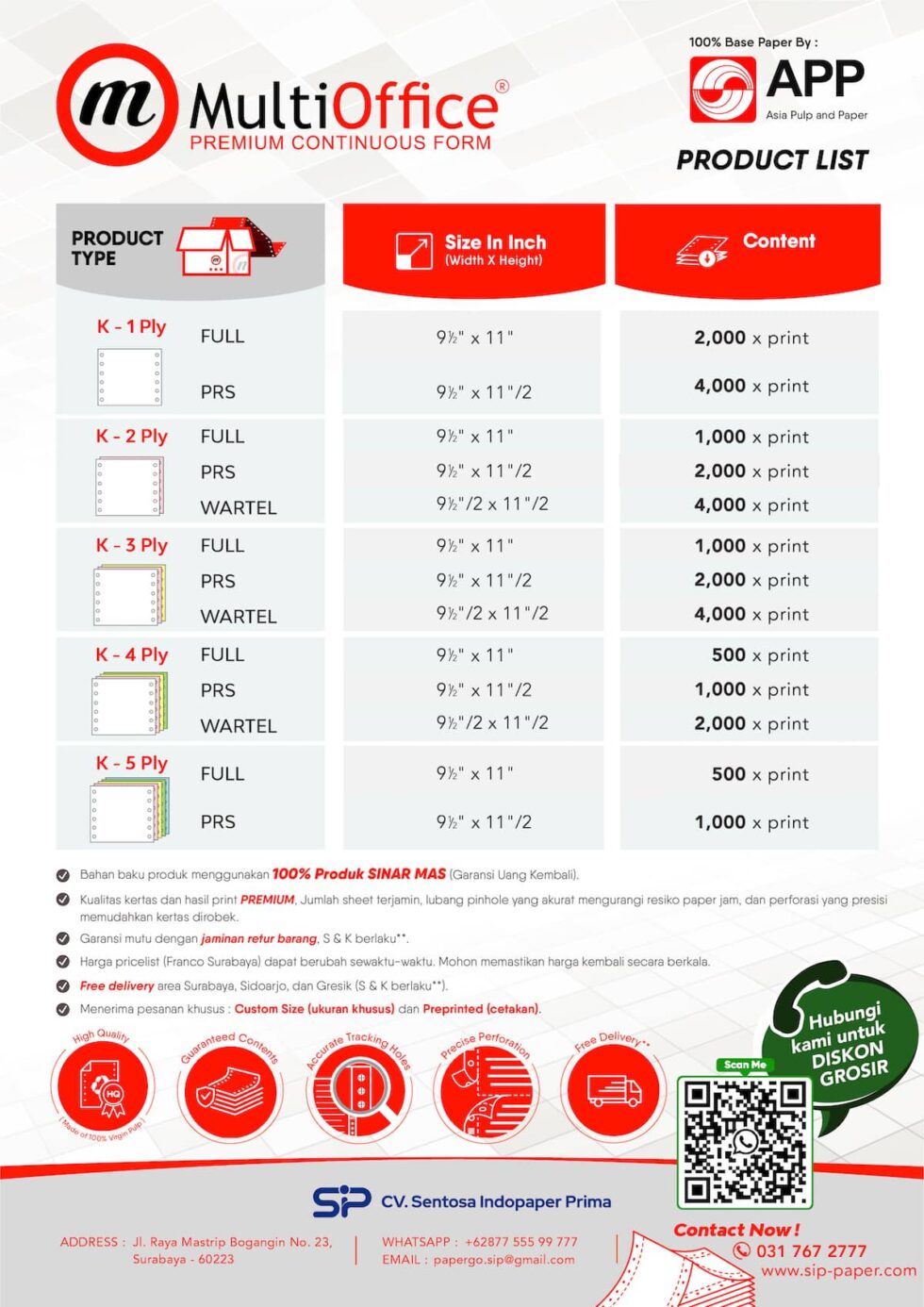 Daftar Harga Kertas Thermal, Register Roll dan Continuous Form - Sip ...